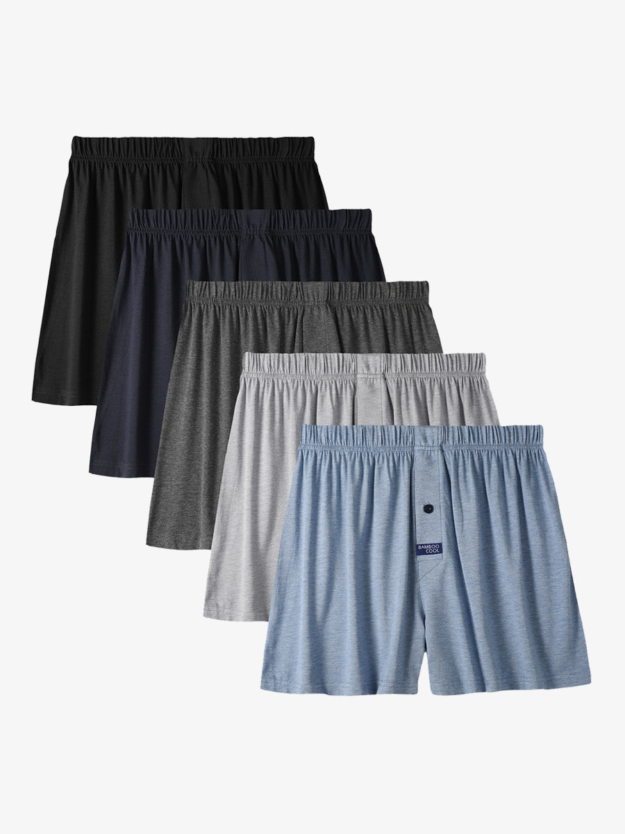 Bamboo Mens Boxers Shorts 5 Pack - Bamboo Cool