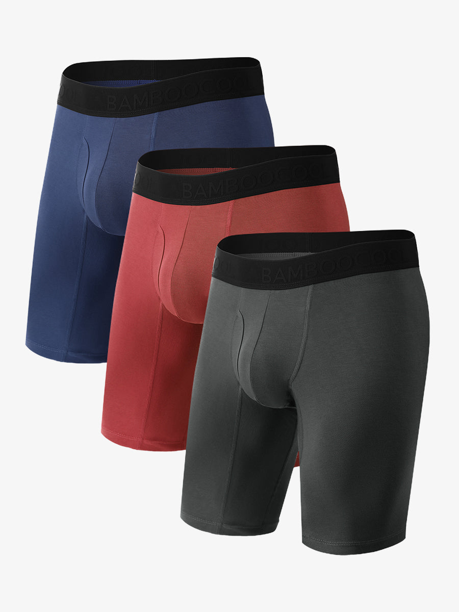 Men's Long-Leg Boxer Briefs 3 Pack - Bamboo Cool